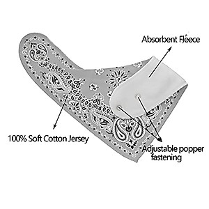 Maiwa 10 Pack Baby Triangle Bandana Bibs for Boys Girls for Drool Teething Eating with Snaps