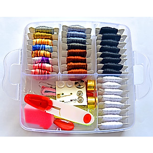 188 Embroidery Floss Set Including Cross Stitch Threads Friendship Bracelet String with 2-Tier Transparent Box, Floss Bobbins and Cross Stitch Kits