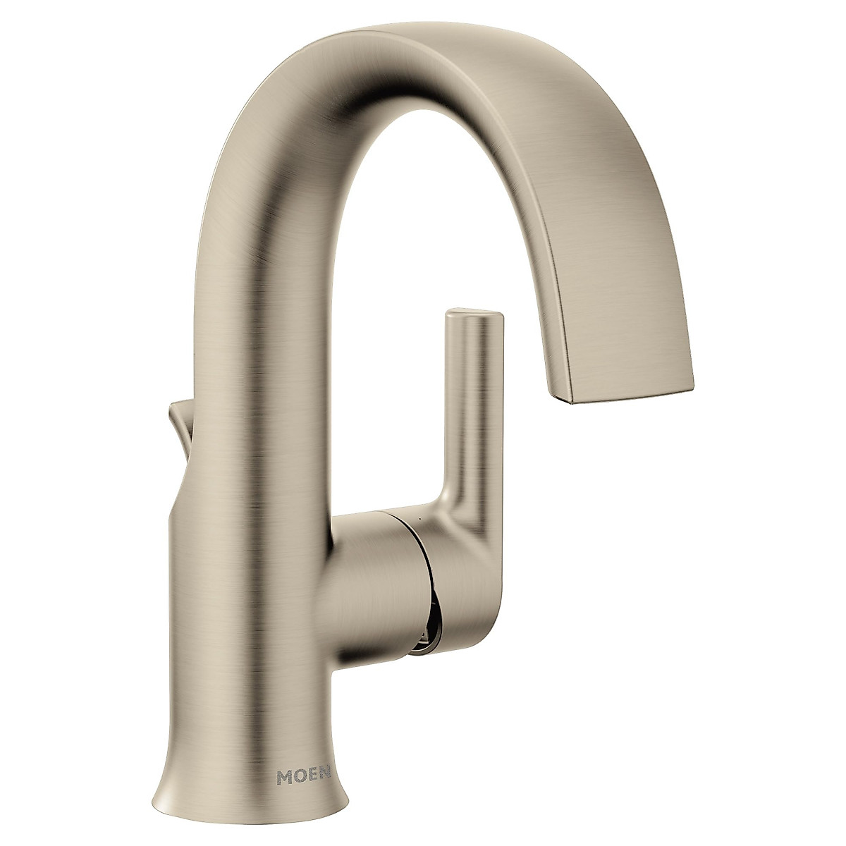 Moen Doux Brushed Nickel One-Handle High Arc Laminar Stream Bathroom Faucet, Modern Bathroom Sink Faucet, S6910BN