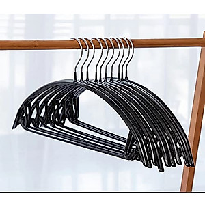 Buthneil 12 Pack Non Slip Suit Hanger, Coat Jacket Hangers, Sweater Hanger, PVC Coating Metal Hangers for Pants, Shawls, Belts, Bras, Black