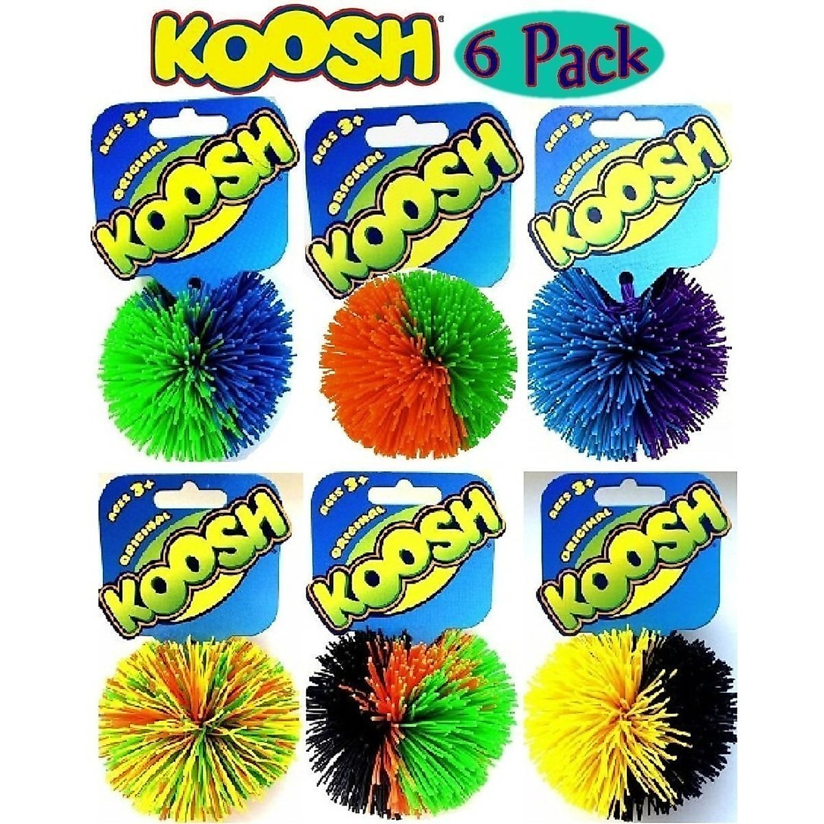Koosh Balls Multi-Color Gift Set Bundle - 6 Pack