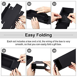 Zonon 15 Pieces Kraft Boxes Rectangle Drawer Boxes Mini Crafts Cardboard Present Boxes Present Packaging Boxes for Business Soap Jewelry Candy Weeding Party Favors (Black,5.9 x 3.1 x 1.6 Inch)