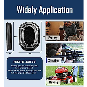 PROHEAR GEP03 Upgraded Gel Ear Pads for Walker's Razor Earmuffs, Comfortable and Soft Replacement Gel Ear Cups with Sealed Bottom Shell