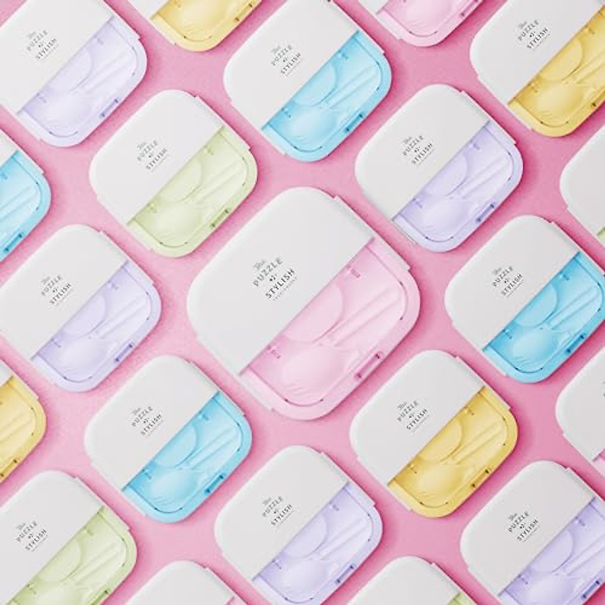 Earth&ME Bento Lunch Box For Adults Kids, 1100 Ml Bento Box Container With 2 Floors 3 Compartments, Leak-proof Sauce Container, Spork, Ideal Salad Container For Lunch For School, Office, Travel, Pink