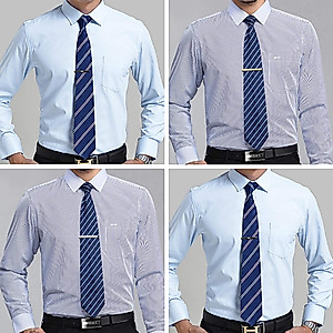 YADOCA Men's Cufflinks and Tie Clips Set Necktie Tie Bar Clips Business Shirts Wedding Tuxedo Cufflinks with Box Silver-Tone Gold-Tone Black