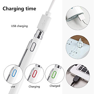 MENKARWHY Active Stylus Pen for Touch Screens, Digital Pencil Pen Fine Point Stylish Pencil Compatible with iPhone iPad Pro Air Mini Android and Other Tablets (White) E8910BJ