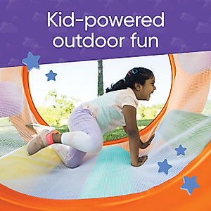 HearthSong Roll with It! 2.0 Giant Inflatable Rainbow Land Roller with Mesh Interior for Active Outdoor Play, 67" Outer Diam. x 45" Inner Diam., Holds up to 300 lbs.