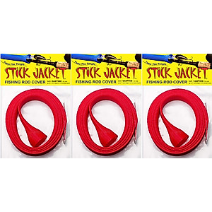 RITE-HITE Orin Briant Stick Jacket Fishing Rod Covers 3 Pack - Casting Red; Keep Your Rod Safe and from Getting Tangled……