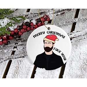 MT Gifts Roy Ornament - Christmas Ornament - Ted Lasso Ornaments - Christmas Tree Decor Ted Lasso Inspired Ornaments Printed on Both Sides, White