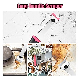 Guiqulai Razor Blade Scraper, 2 Pcs Scraper Tool with 40 Pcs Razor Blades, Glass Scraper, Multi Purpose Cleaning Scraper Tool for Removing Decals, Label, Sticker, Caulk, Adhesive, Tint, Paint