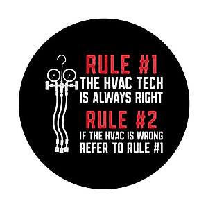 HVAC Technician Tech Vintage Rule #1 The Hvac Tech Is Always PopSockets Swappable PopGrip
