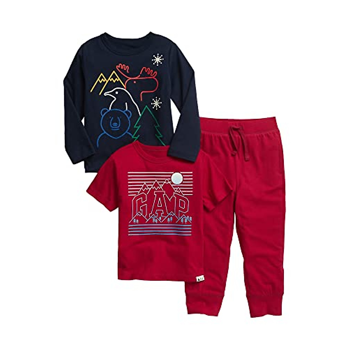 GAP Baby Boys Mix And Match 3-piece Outfit Set, Deep Crimson, 4YRS US