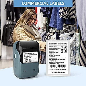 Label Makers - B1 Thermal Label Printer, 2 Inch Portable Bluetooth Label Maker with Tape Easy to Use for Office, Home, Barcode, Business, Clothing, Address, Mailing, Compatible with iOS & Android
