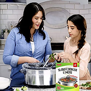 ECOOPTS Slow Cooker Liners Disposable Cooking Bags Large Size Pot Liners Fit 4QT to 8.5QT Suitable for Oval & Round Pot (10 BAGS)