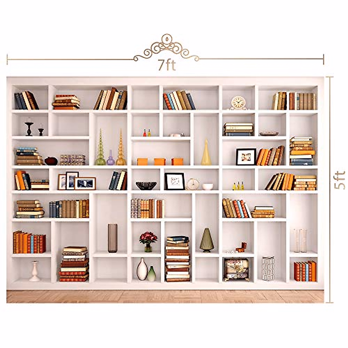 Maijoeyy 7x5ft White Bookshelf Backdrop Bookcase Backdrops Office Backdrop Video Conference Zoom Backdrop Home Office Decoration Zoom Backdrops for Photography