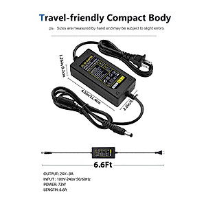 24V AC DC Adapter Charger for Logitech G25 G27 G920 G923 G940 Logitech Racing Steering Wheel APD DA-42H24 AD10110LF 190211-0010 190211-A030 PS3 Xbox 360 GT Replacement Power Supply Cord Cable