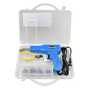 Snnetwork 1 Set Plastics Welder Car Bumper Repair Tool Kit 50W Hot Stapler 110V Plastic Welding Machine Welding Repairing Machine Plier 4 Types Staples Flat/Outside Corner/Inside Corner/Wave Staples