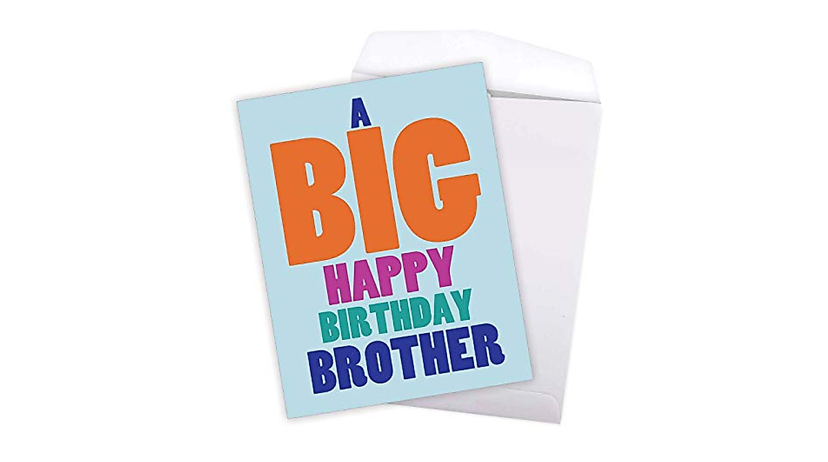 Big Happy Birthday Brother Card - NobleWorks Large Greeting Card