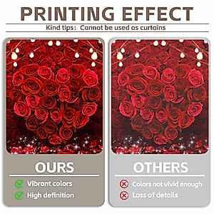 YCUCUEI 7x5ft Red Rose Photography Backdrop Floral Wall Valentine's Day Wedding Bridal Mother's Day Birthday Party Decoration Photo Booth Studio Props