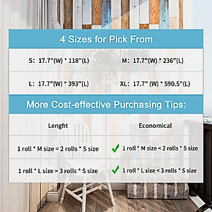 YAMANGU Wood Peel and Stick Wallpaper,Shiplap Wallpaper Blue Distressed, Wall Paper for Living Room, Bedroom, Cabinets, Home Decoration, Brown White Grey Colorful Wood Grain Contact Paper