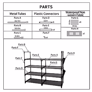 HeFSRi 4 Tier Shoe Rack, 16-20 Pairs Narrow Expandable & Stackable Shoe Storage Organizer, Sturdy Vertical Shoe Shelf for Closet, Entryway, Garage, College Dorm and Bedroom (Black)