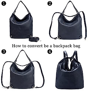 Purse for Women Convertible Backpack Purses and Handbags Crossbody Shoulder Bag - Orange