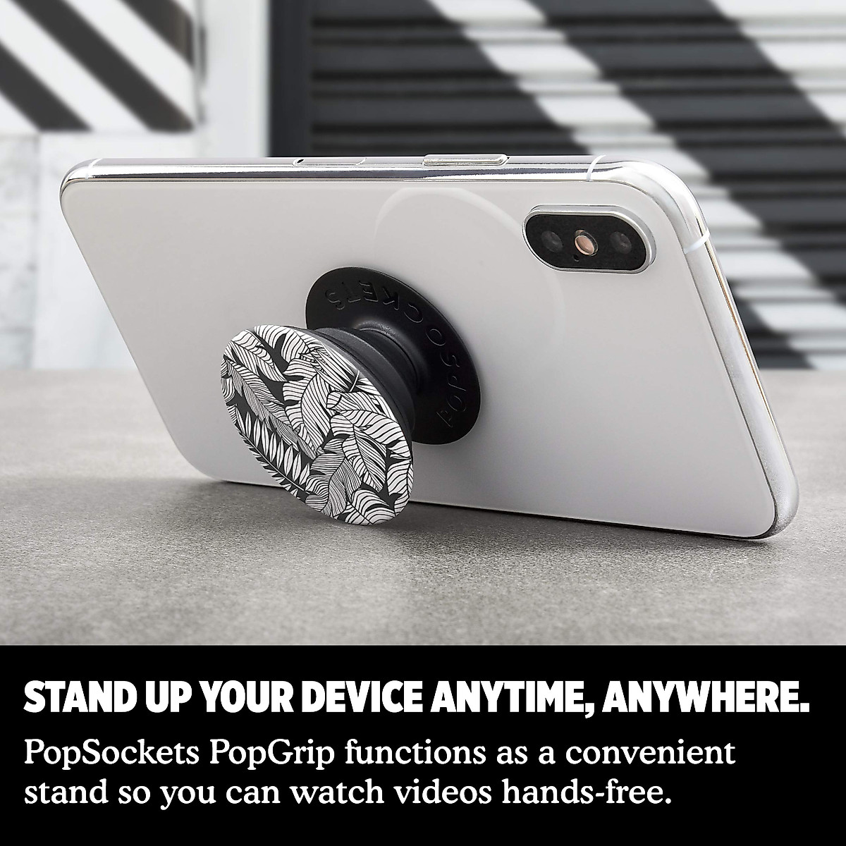 PopSockets ​​​​ Phone Grip with Expanding Kickstand, for Phone - Mono Jungle