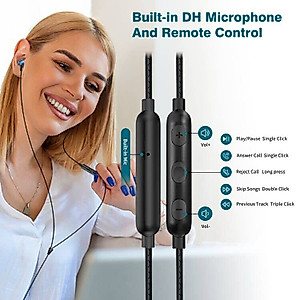 JELANRY 3.5mm Headphones Noise Canceling with Earbuds Microphone Deep Bass in-Ear Wired 3.5mm Jack Earphones for Google Pixel 4a 3a 5a Moto G Power Pure Samsung S10 S10e S9 A03s A52 A14 A12 A13 Purple