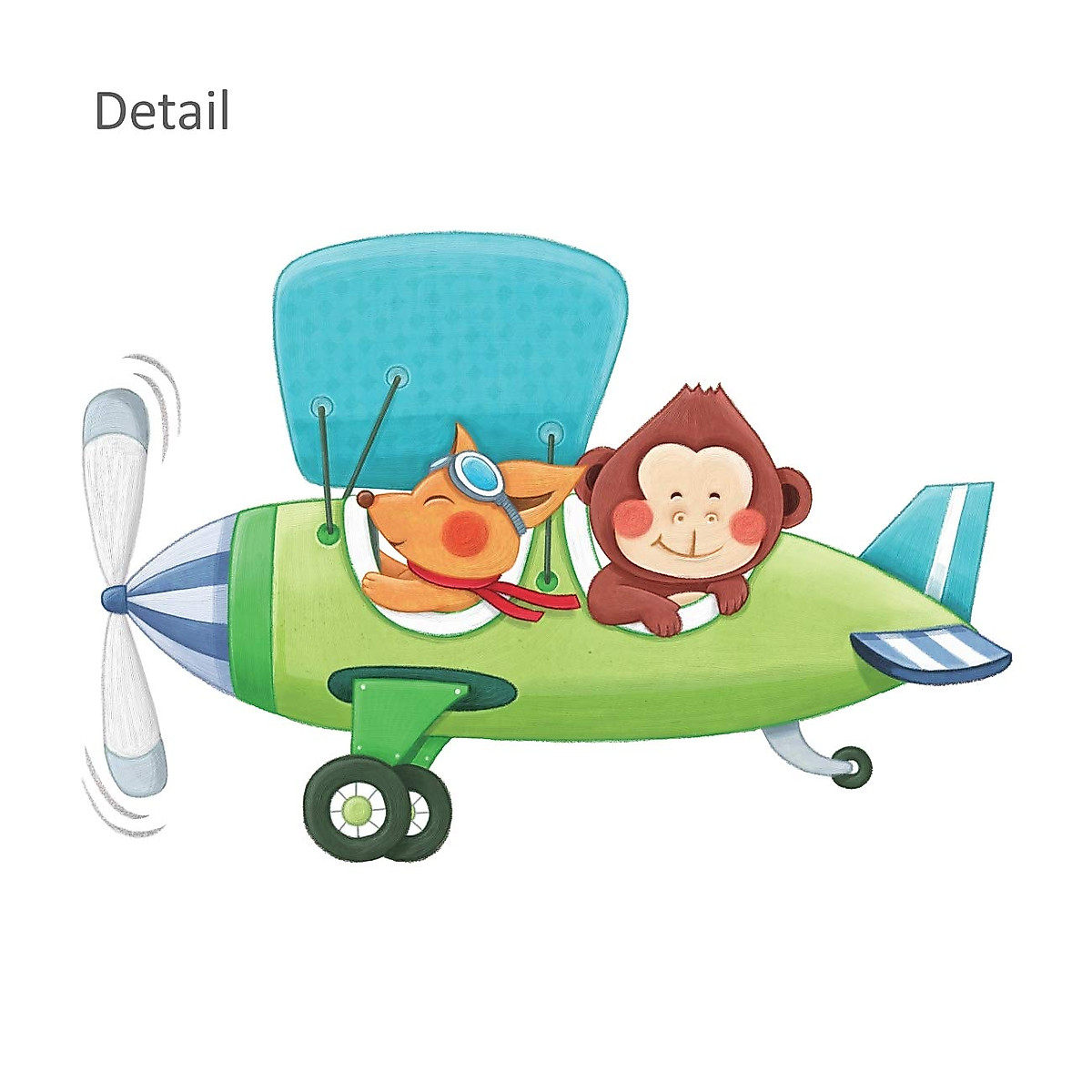 DECOWALL DS-8026 Animal Airplanes Kids Wall Stickers Wall Decals Peel and Stick Removable Wall Stickers for Kids Nursery Bedroom Living Room (Small) d?cor