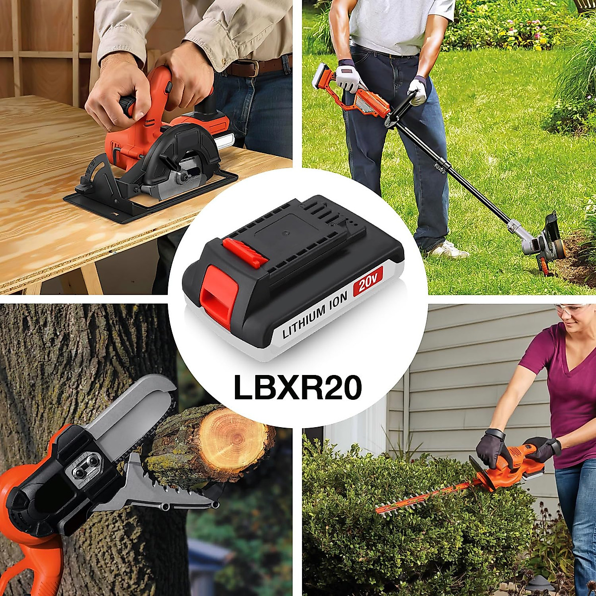 FirstPower 3.6Ah LBXR20 Battery - Repalce for Black and Decker 20v Lithium Battery, Compatible with LBXR20 LB20 LBX20 LBX4020 LB2X4020 Tools (2 Packs)