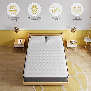 PHYAIR King Mattress, 12 Inch Innerspring Hybrid Mattress in a Box, Individually Pocket Coils for Motion Isolation & Cool Sleep, Queen Bed for Back Pain,CertiPUR-US,100 Nights Trial