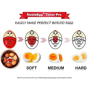 NobleEgg Complete Egg Cracker Topper Set | Unique Egg Cups for Soft Boiled Eggs, Egg Timer Pro, True 18/10 Egg Spoons, Egg Topper, Stylish Gift/Storage Box