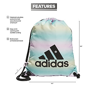 adidas Ready Sackpack, Gradient Flash Aqua/Black, One Size