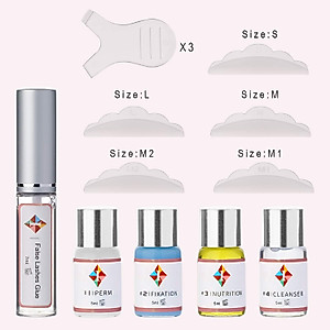 TUBeauty Eyelash Perming Full Kit, Upgraded Professional Eyelash Perming Eye Lashes Extension Perming Kit Nutritious Eyelashes Curling Lash Lift ICONSIGN (Glue Upgraded Version)