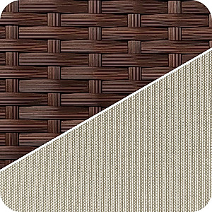 NICESOUL 8 Seat 29.3'' High Back Outdoor Furniture Set, Extra Large Brown PE Rattan Patio Conversation Sets, Deep Seating Modular Sectional with Ottoman, Oversized Conversations for Backyard, Beige