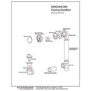 Westbrass Universal Deep Soak PVC Bath Drain, D493244CHM-05, Satin Nickel