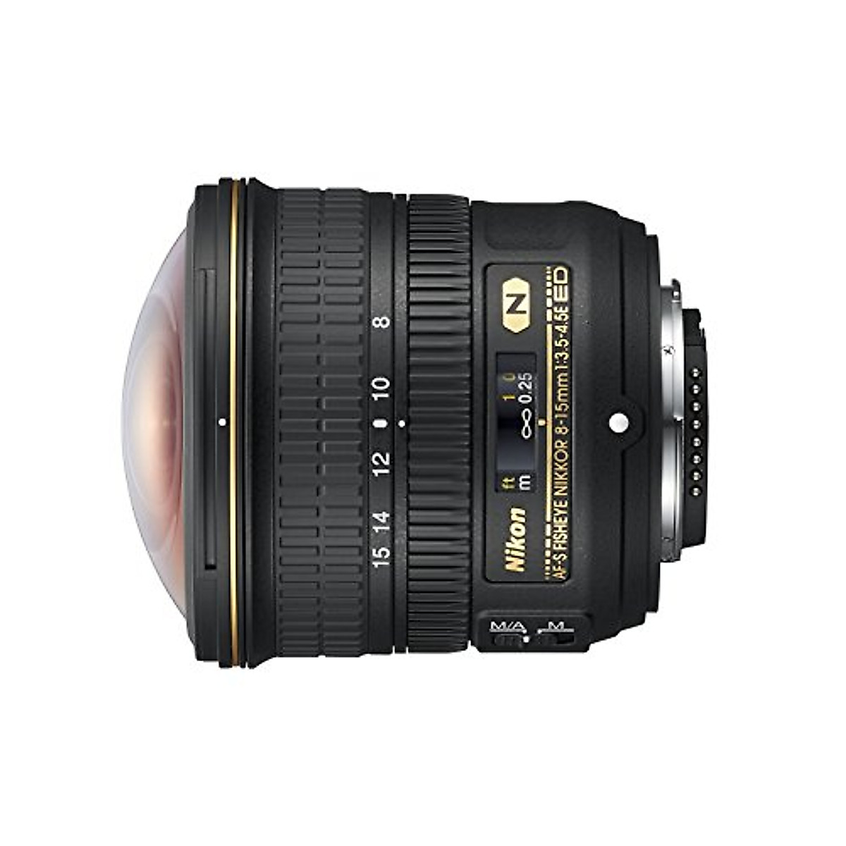 Nikon AF-S FISHEYE NIKKOR 8-15mm f/3.5-4.5E ED F/4.5-29 Fixed Zoom Camera Lens, Black