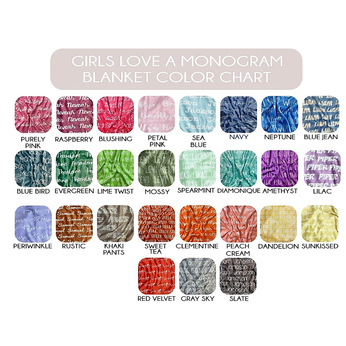 Personalized Custom Name Baby Blankets for Girls with Name - Baby Name Blanket - Personalized Baby Gift (Master Collection)