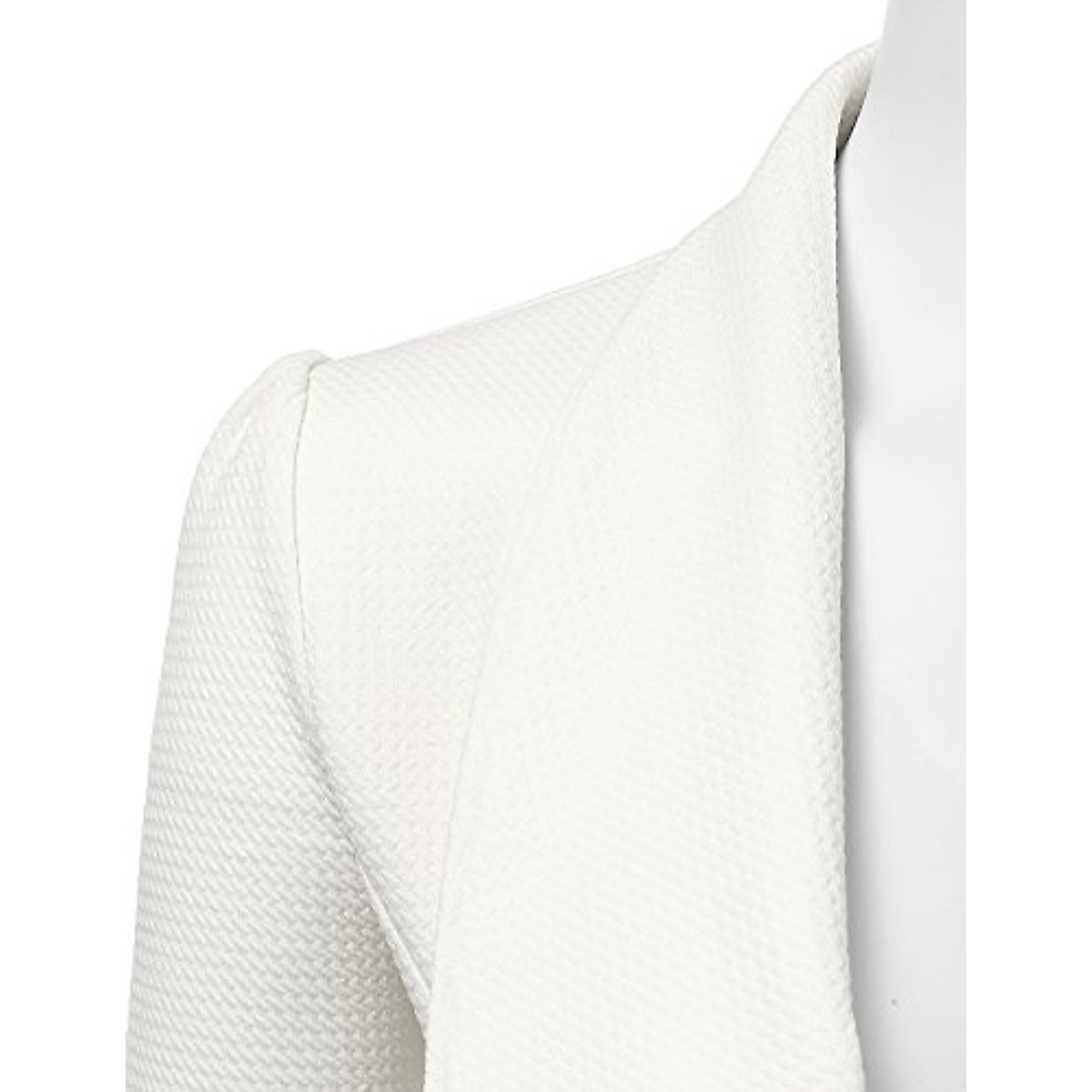 CLOVERY Women's Long Sleeve Cardigan Lightweight Open Front Office Blazer, Ivory X-Large Plus Size