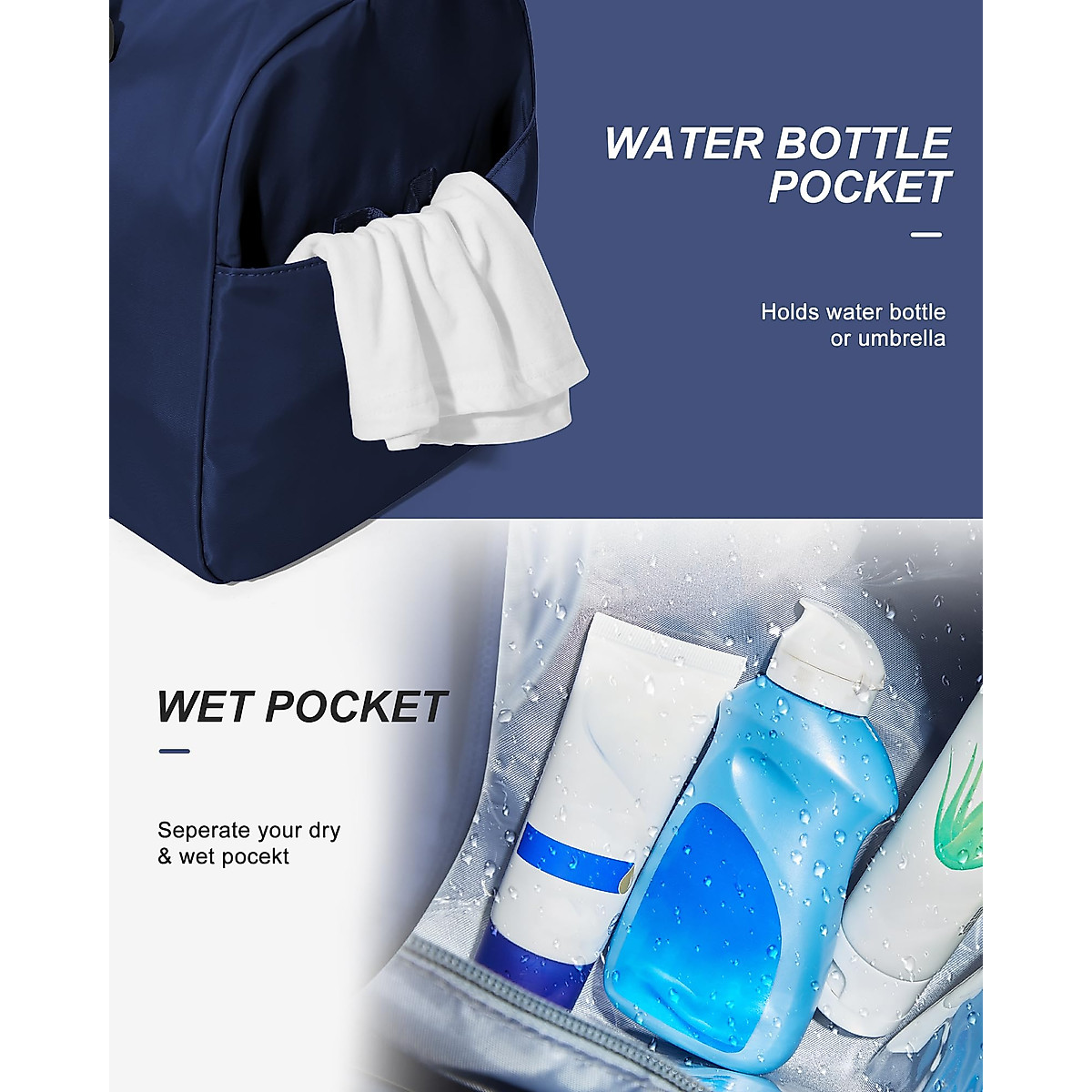 Gym Bag Womens Mens with Shoes Compartment and Wet Pocket Travel Duffel Bag for Women for Plane Sport Gym Tote Bags Swimming Yoga Waterproof Weekend Overnight Bag Carry on Bag Hospital Holdalls