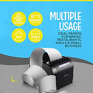 FHS 3 1/8” X 230’ Thermal Paper for Receipts - 32 Rolls of Receipt Paper Compatible with Wide Range of POS Systems for Small Business – Use as Receipt Paper, Cash Registers Printer, ATM Machine