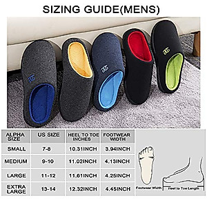 DL Mens Memory Foam Slippers Slip on, Comfy House Slippers For Mens Indoor Outdoor, Cozy Men's Bedroom Slippers Warm Soft Flannel Lining Closed Toe Man Slippers Size 11-12 Blue