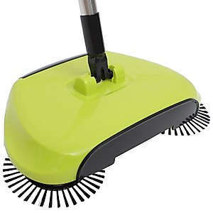 MUCKLILY Cleaning Sweeper 3 1 Hand Sweeper and Pan Cleaning Stick to Rotate - Push Cleaning Mop