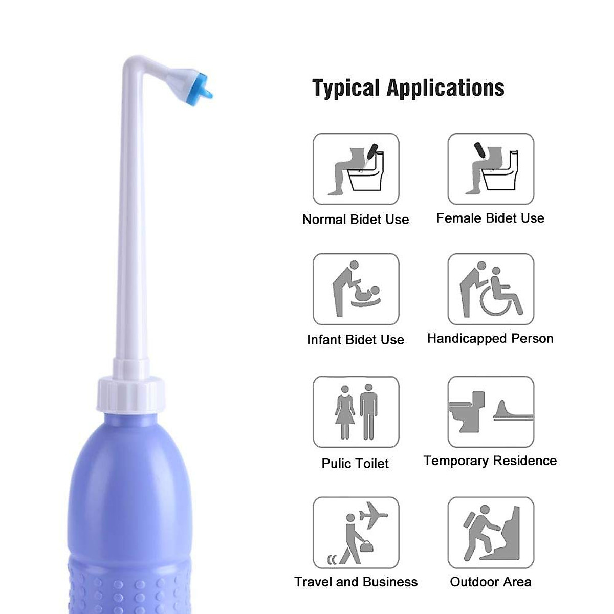Handheld Bidet Sprayer, Portable Bidet Sprayer, Women Baby Shower Bidet Sprayer Cloth Diaper Spray Attachment for Toilet Bathroom Home Travel Use
