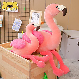 AIXINI 19inch Soft Plush Flamingo Stuffed Animal Toys, Pink Flamingo for Girls Gifts & Decor