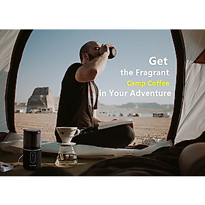 DmofwHi Cordless Coffee Grinder Electric, USB Rechargeable Coffee Bean Grinder with 304 Stainless Steel Blade and Removable Bowl-Black