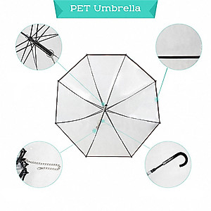 OMEM Portable Modular Dog Umbrella with Leash Pet Outdoor Rainproof Supplies, Diameter 28.3"