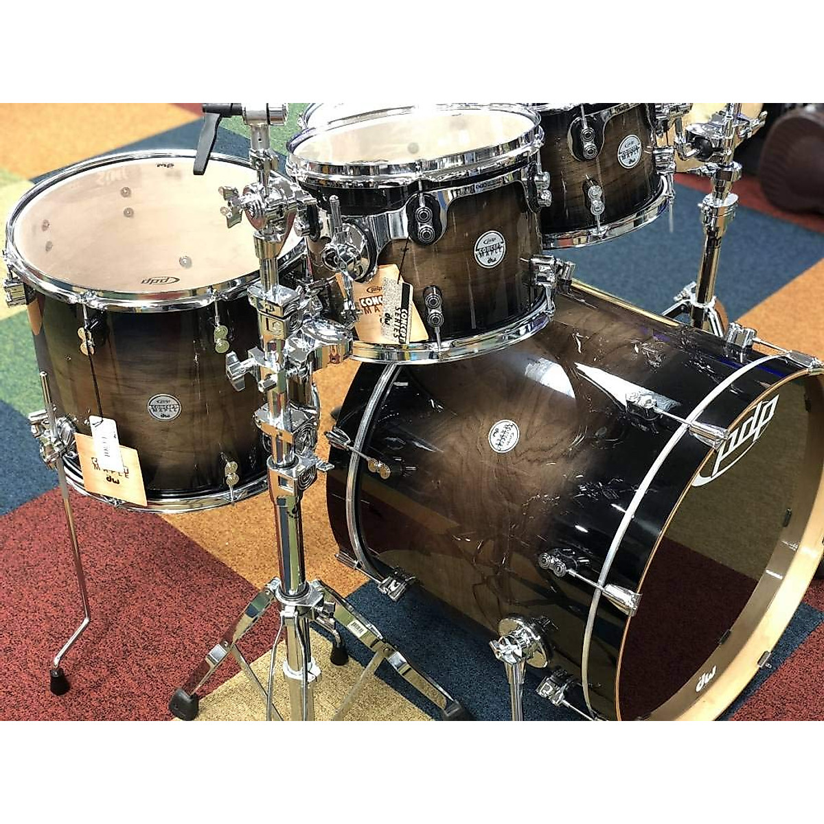 Pacific by DW 5-Piece Concept Maple Exotic Shell Pack (Charcoal Burst over Walnut)