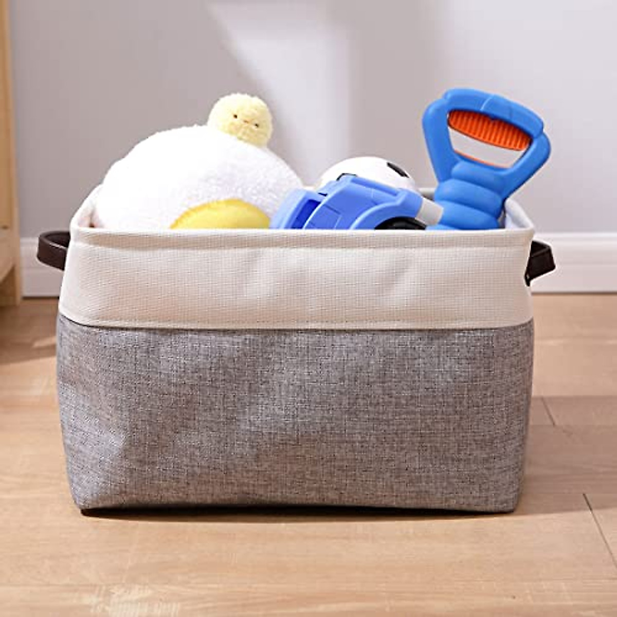 MINISO Fabric Storage Bins Collapsible Storage Organizer with Reinforced Handles for Home, Office, Bedroom, Nursery, and Closet (15"x11"x9")