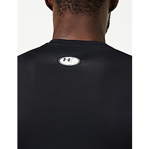 Under Armour Men's Armour HeatGear Compression Short-Sleeve T-Shirt , Black (001)/White, Large